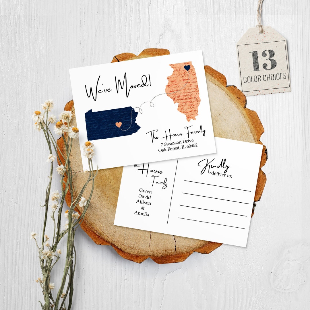 Moving Announcement, New Home, Moving Postcards, Change of Address ...