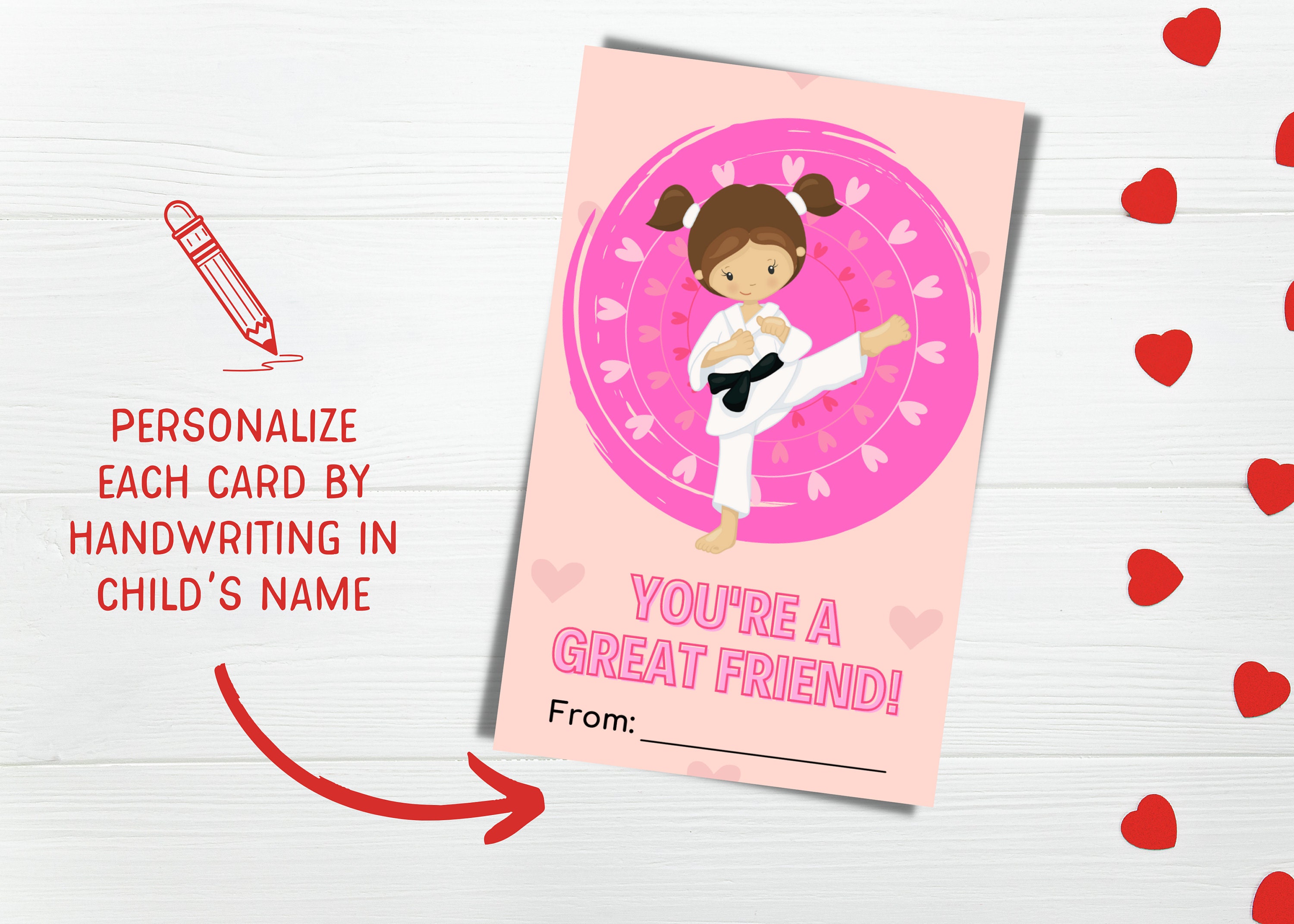 Printable Karate Valentine's Day Cards for Kids Classroom Valentine's ...