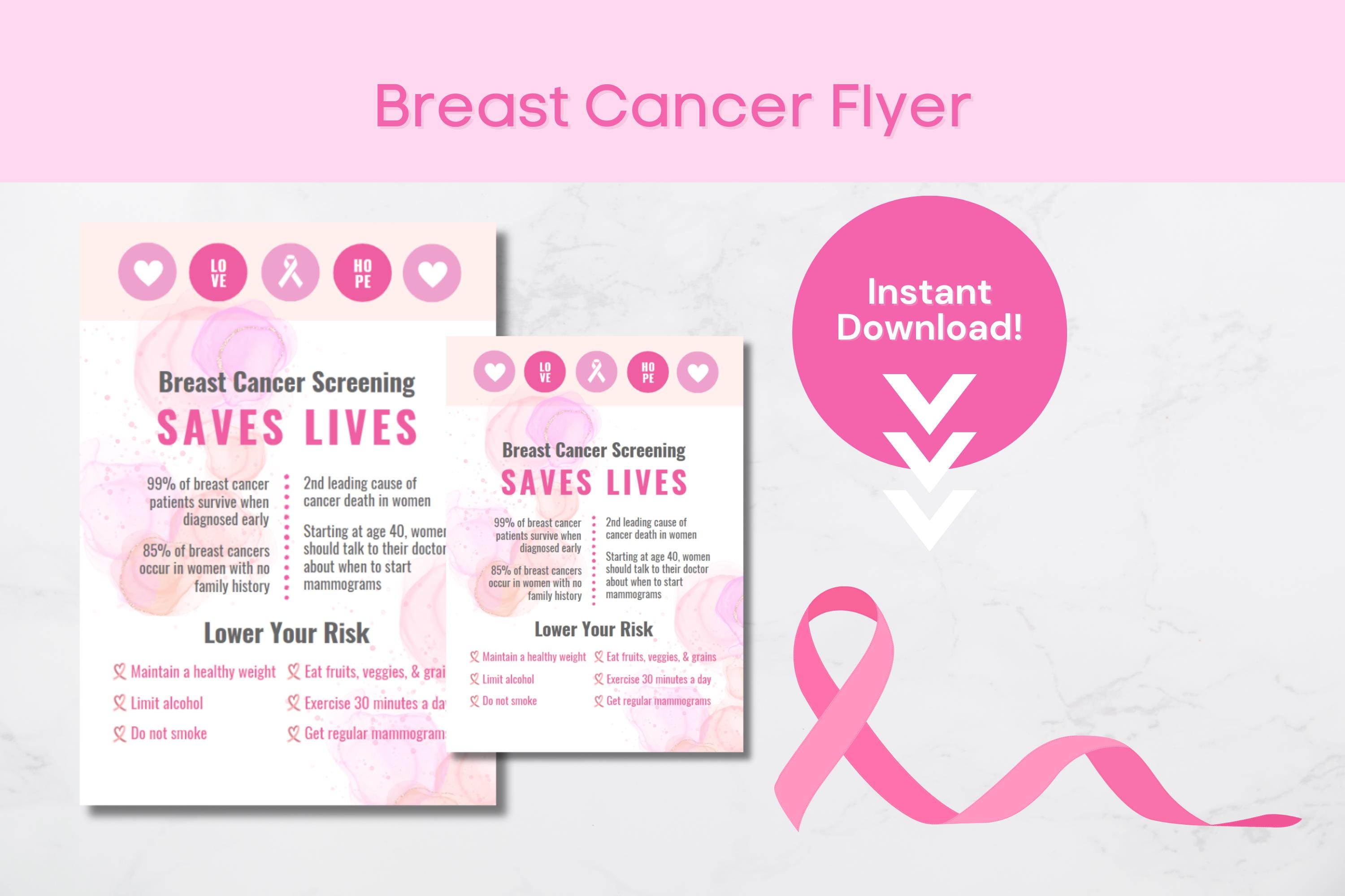 Breast Cancer Awareness Flyer: Informational Event Handout (PDF & PNG ...