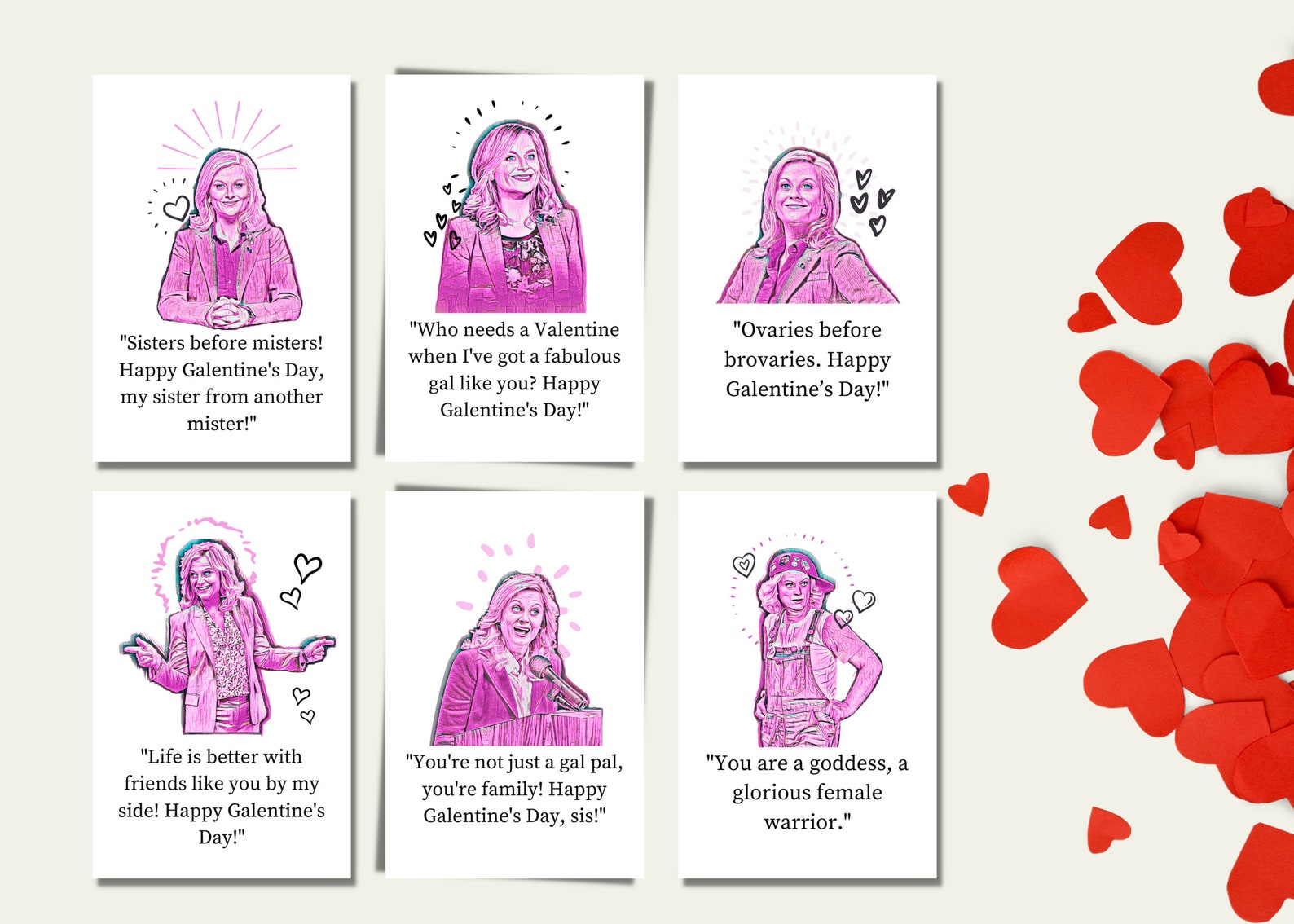Galentine's Day Leslie Knope Printable Valentine's Day Cards Friend ...