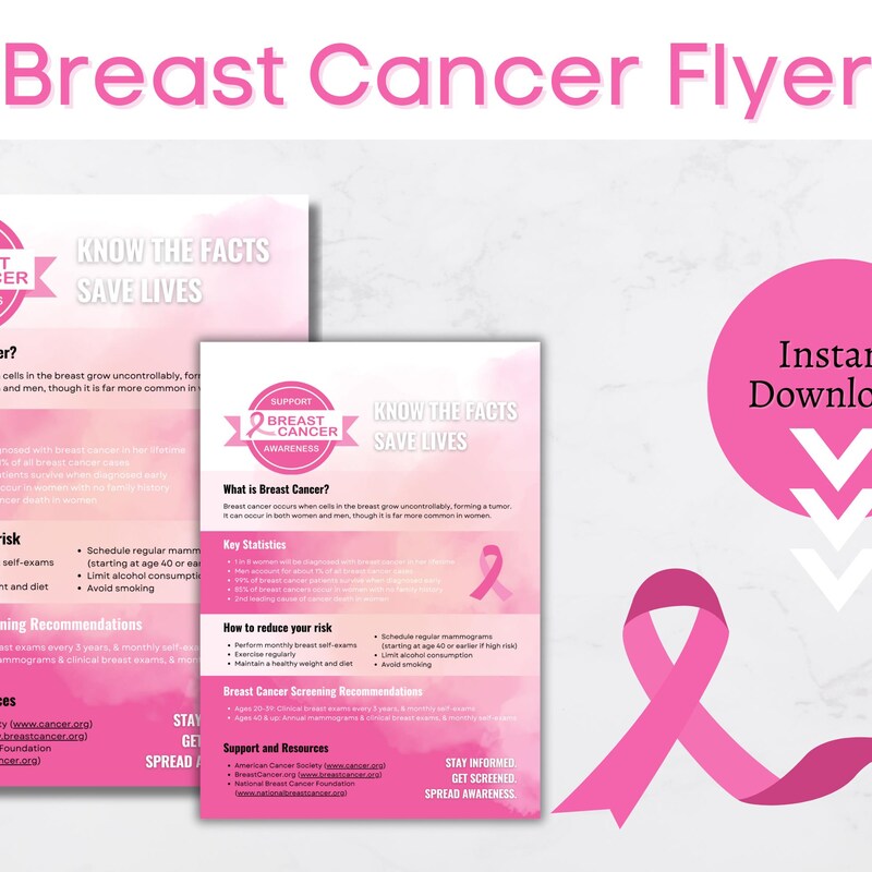 Breast Cancer Awareness Pink Out Flyer - Etsy