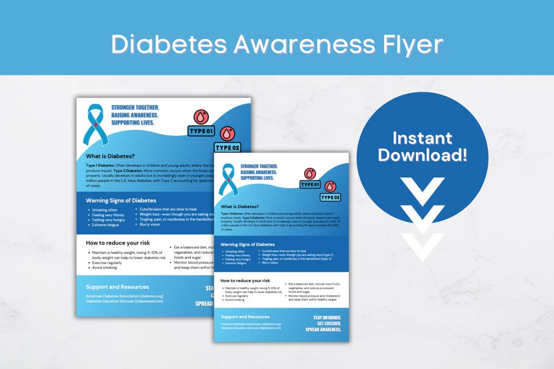 Diabetes Flyer | Event Flyer | 5x7 and 8.5x11 | Print From Home ...