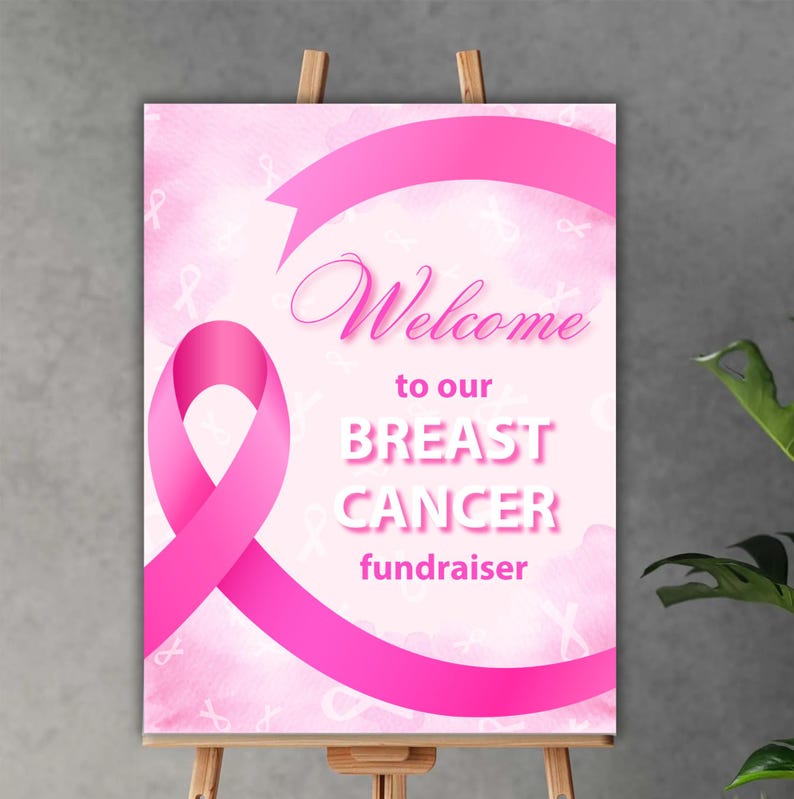 Breast Cancer Awareness Welcome Sign: Fundraiser Event Poster (digital ...
