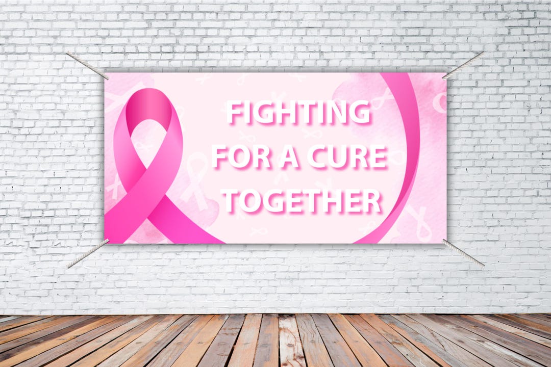 Breast Cancer Awareness Banner, Breast Cancer Event Signage, Fundraiser ...