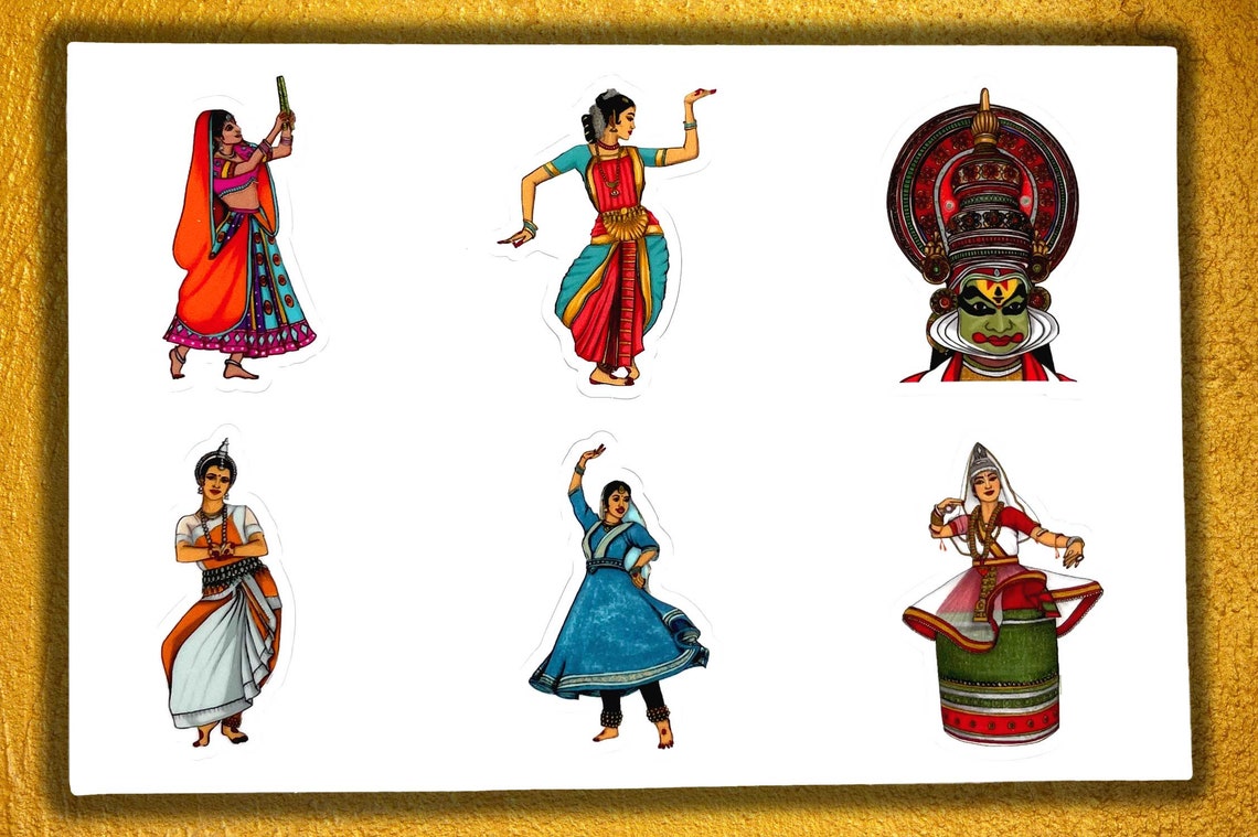 Indian Dance Sticker Sheet 6x4 Inch 6 Indian Art/ Dance Die - Etsy