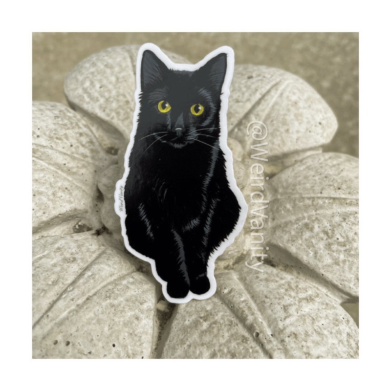 Black Cat Stickers - Etsy