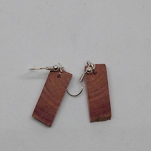 Sweet Simple Raw Cedar Earrings Made Out of Real Cedar Wood With ...