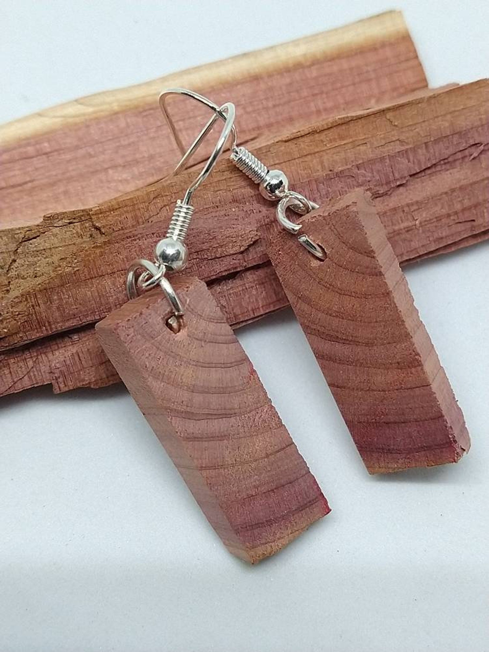 Sweet Simple Raw Cedar Earrings Made Out of Real Cedar Wood With ...