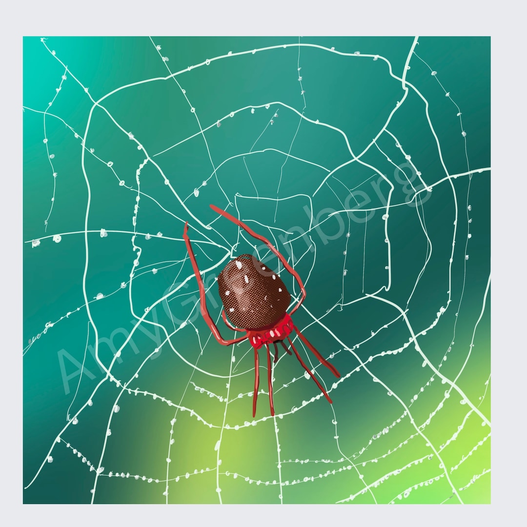 Spider Web Fall Artwork Illustration Print - Etsy