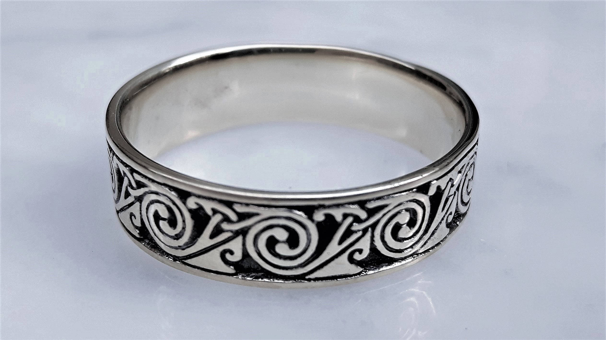Wind - Sterling SILVER Celtic Spiral Ring, Celtic Band - Etsy