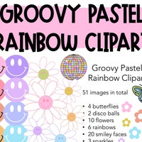 Valentine Candy Hearts Clipart Pastel Rainbow Clipart Digital Images ...
