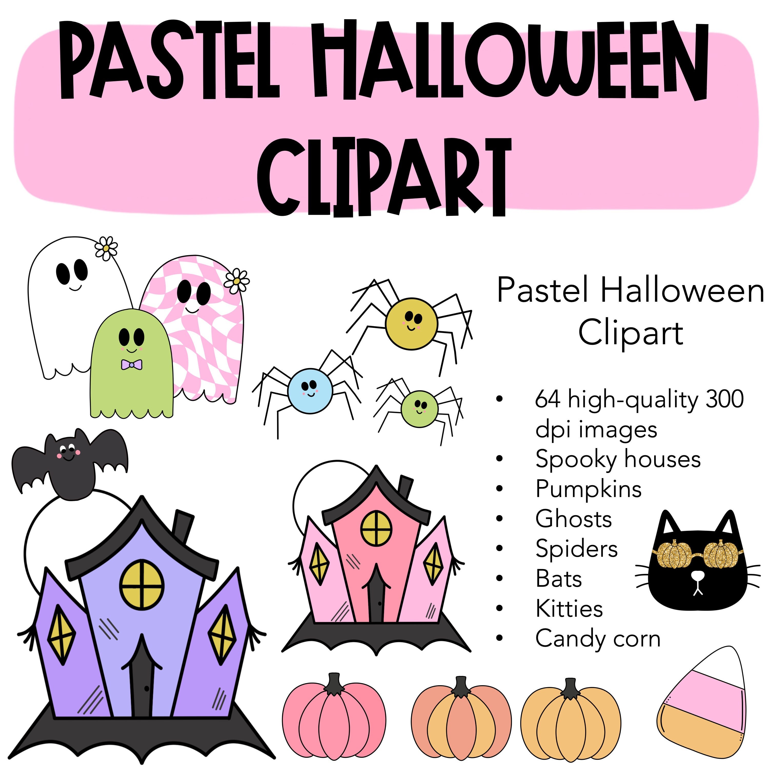 Halloween Clipart Pastel Rainbow Clipart Digital Images - Etsy