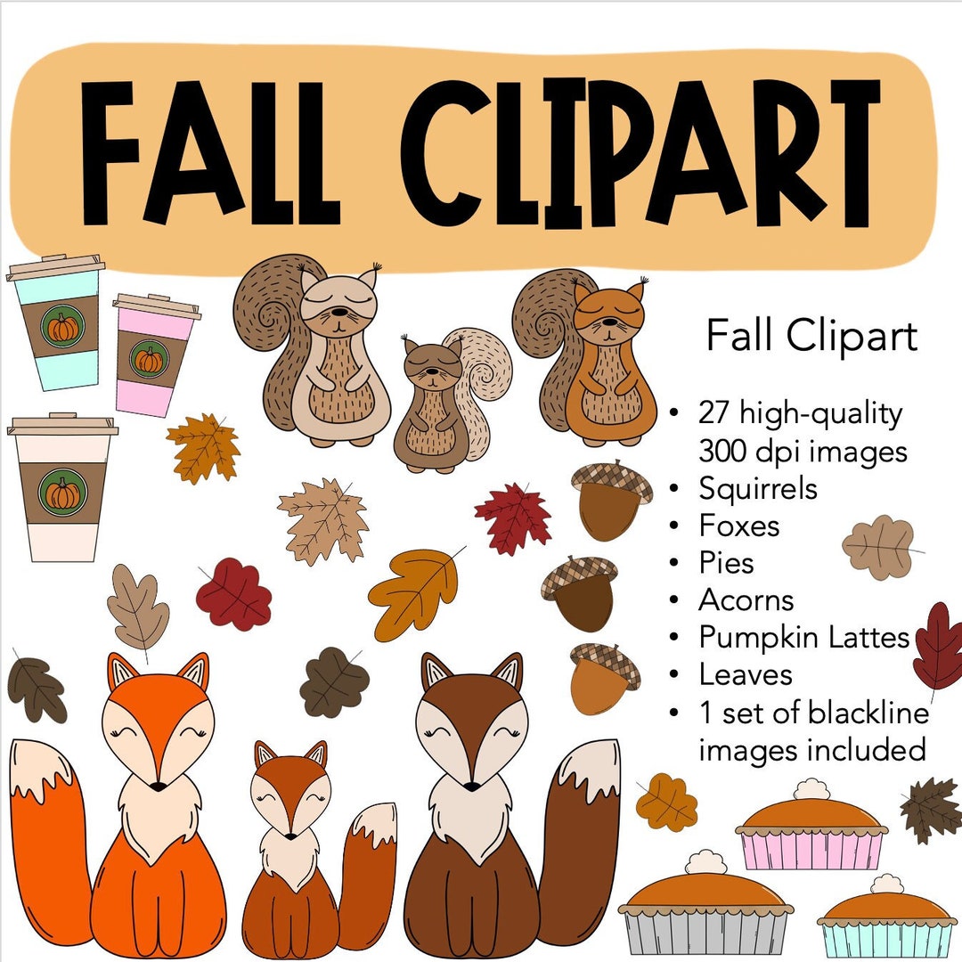 Fall Clipart | Autumn Clipart | Digital Images - Etsy
