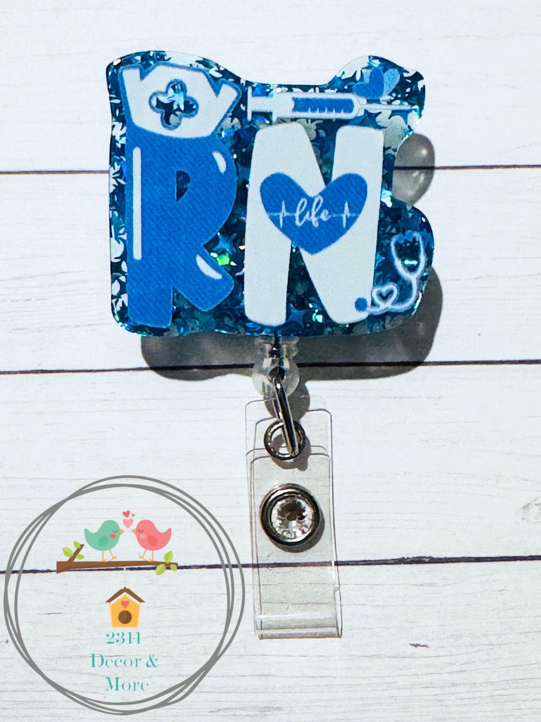 RN Nurse Medical Hospital Blue Badge Reel Work ID Tag - Etsy
