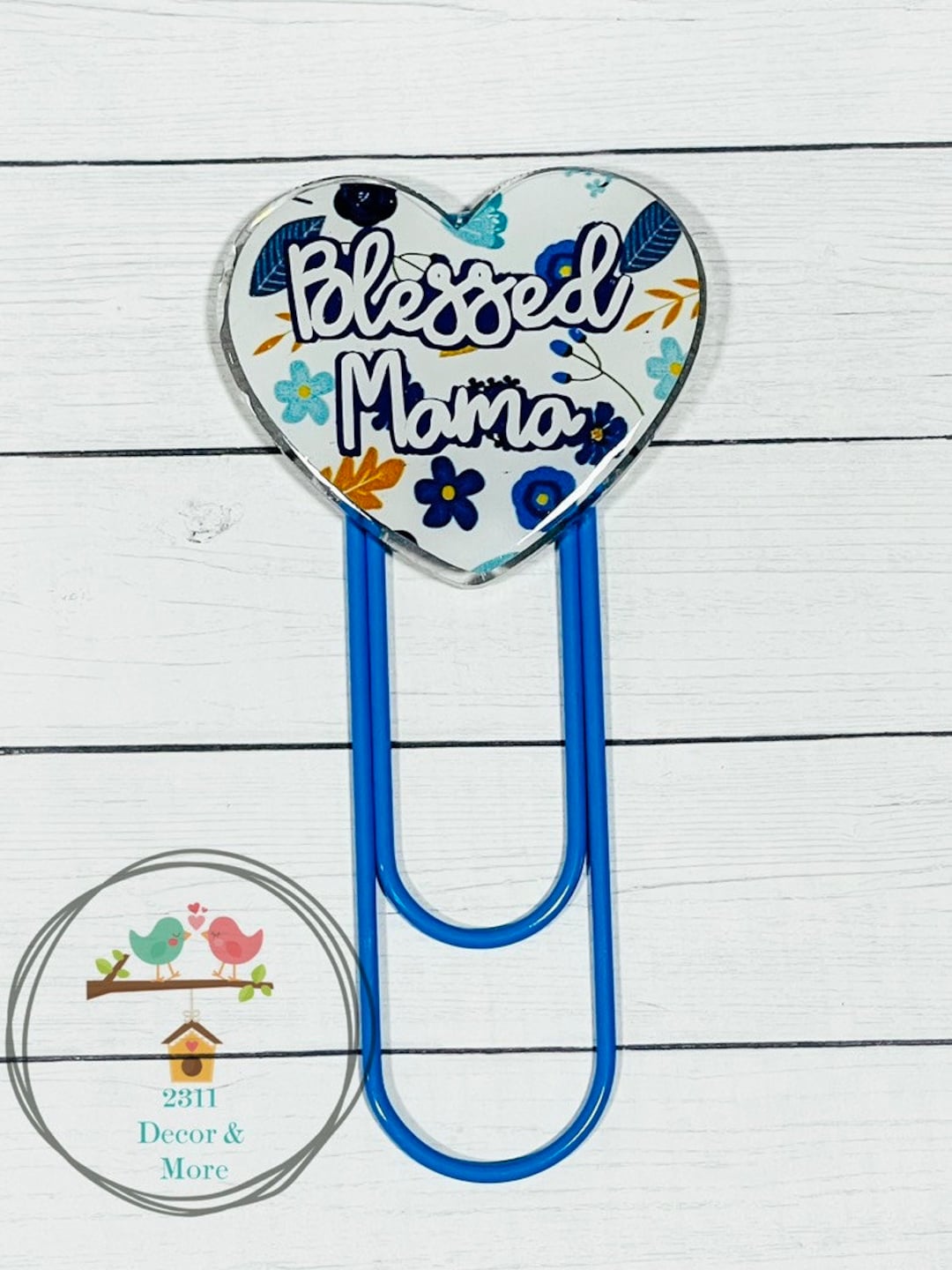 Acrylic Heart Jumbo Paper Clip Bookmark - Etsy