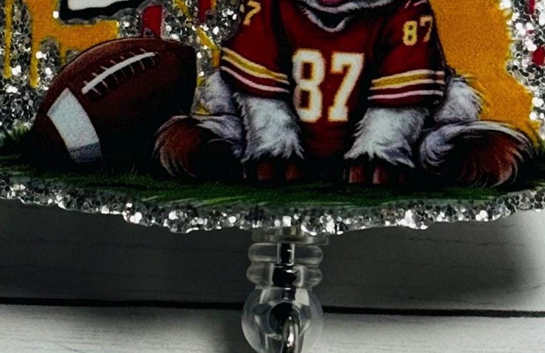 Kansas City Chiefs Cow Heifer Silver Football Sports Badge Reel - Etsy