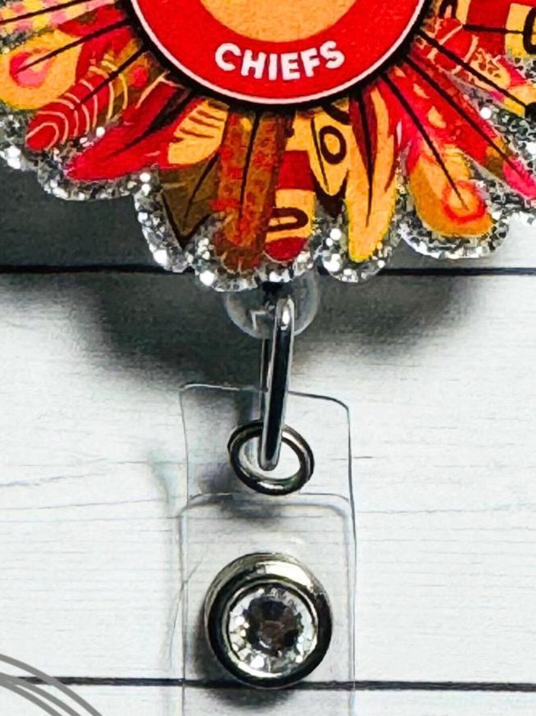 Kansas City Chiefs Feather Flower Silver Football Sports Badge Reel - Etsy