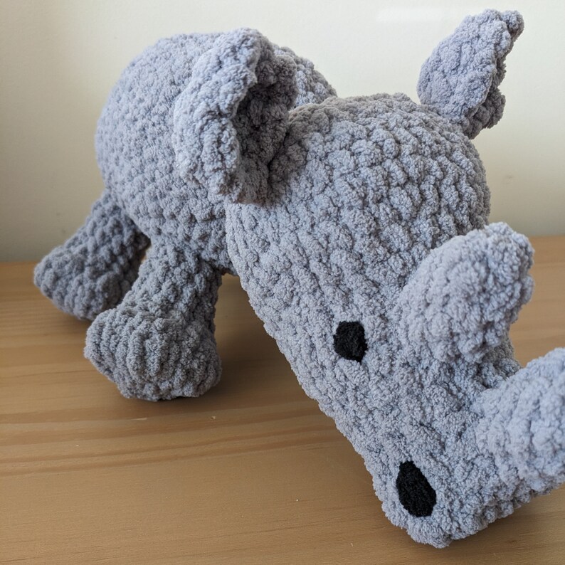 Crochet Pattern - Rhinoceros Plush | Amigurumi Rhino, Crochet Rhino ...