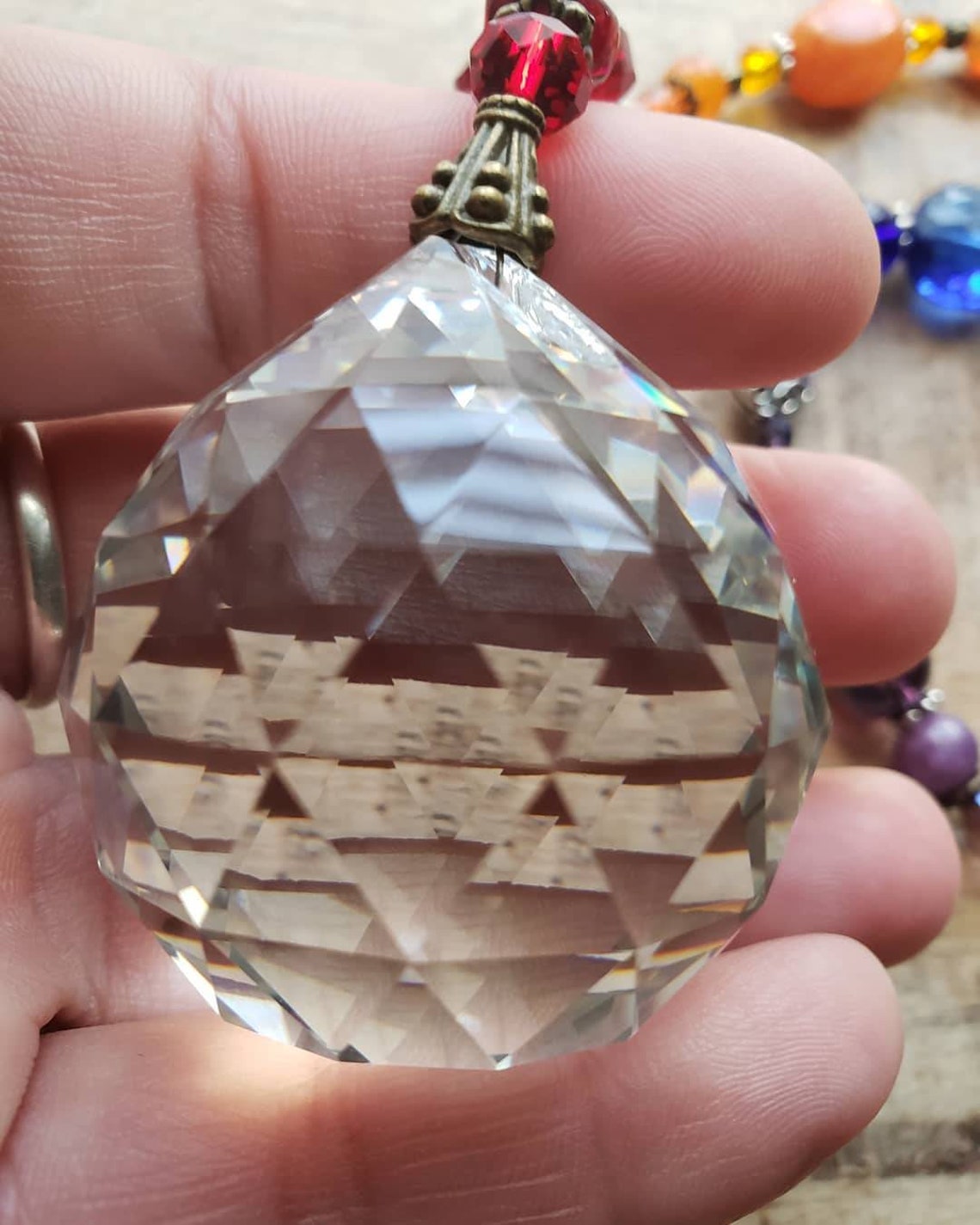 Rainbow Suncatcher Chakras Glass Prism - Etsy