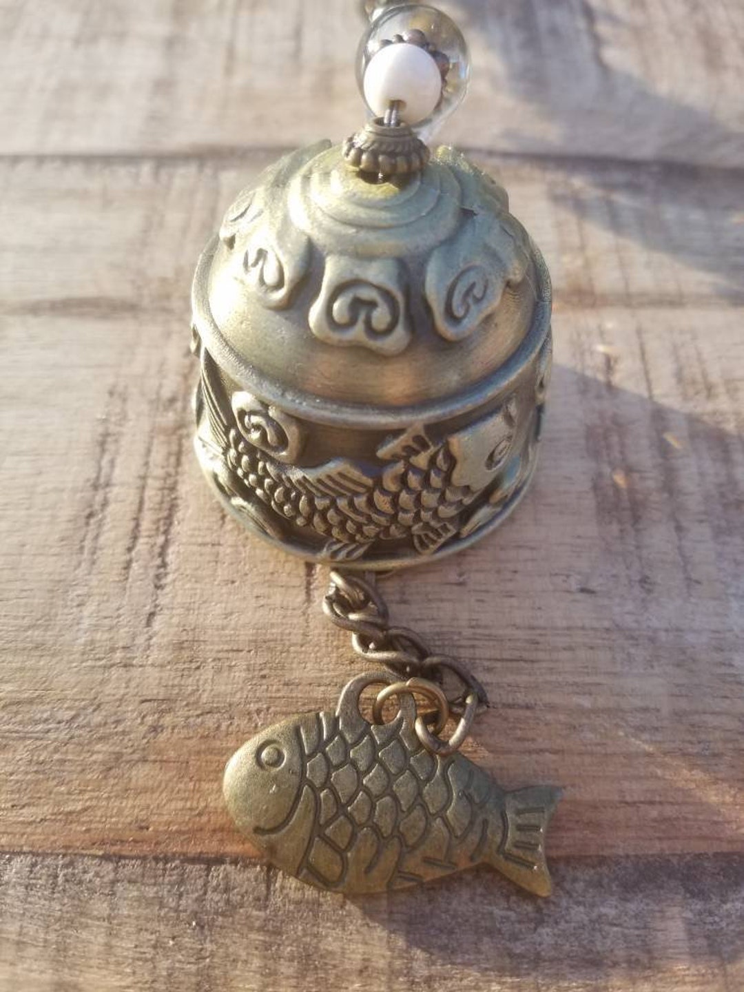 Clear and White Carp Fish Bell Hanging Bell - Etsy