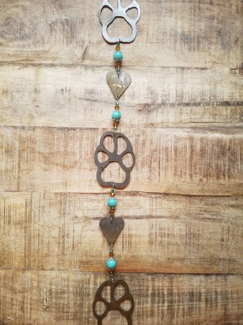 Paw and Heart Hanging Bell - Etsy