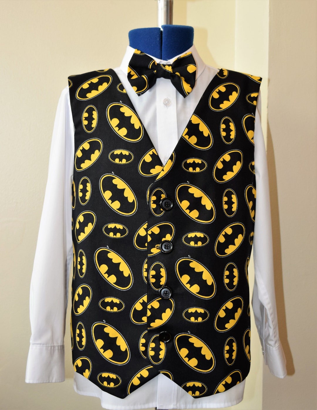 Men's Waistcoat/vest Made With Batman Logo Fabric - Etsy UK