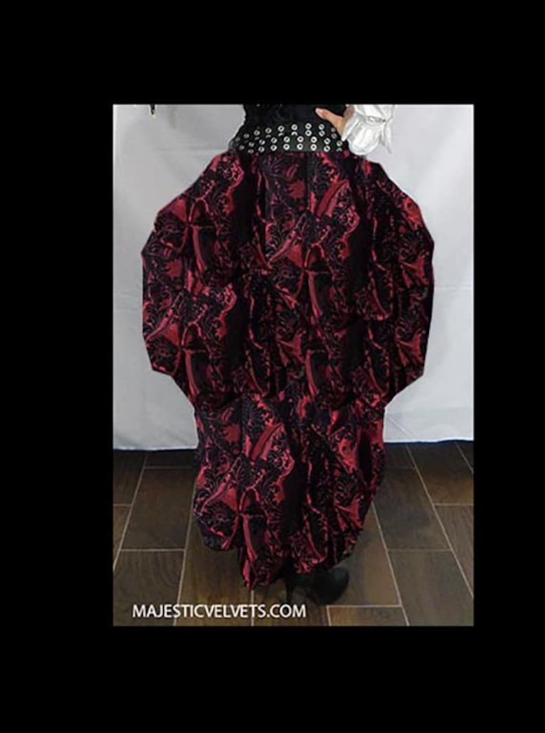 Ready to Ship 2 SKIRTS. Double Bustle Long Wine & Black DAMASK - Etsy