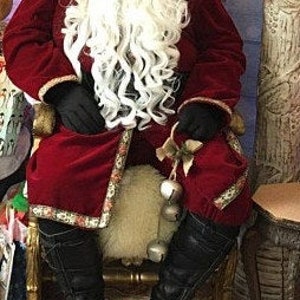 Old World Santa Suit Wine Super Soft Velvet Santa Claus Jacket Coat ...
