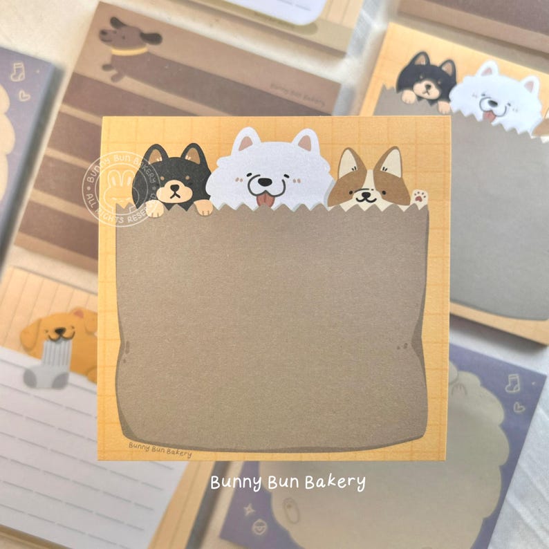 Silly Puppy Dog Sticky Notes Pads 50 Pages 3x3 Inch Cute Aesthetic ...