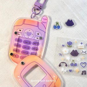 Nostalgia Calling Flip Phones | Shaker Acrylic Keychain + Sticker | - Etsy