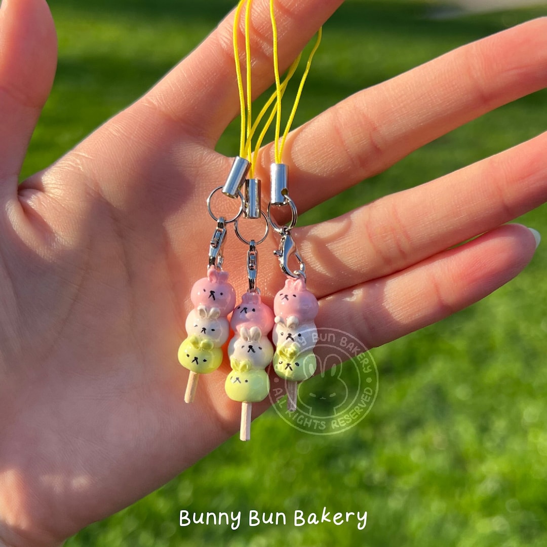 Bunny Dango Keychain | 100% Handmade | Cute Phone Charm Keychain | Best ...