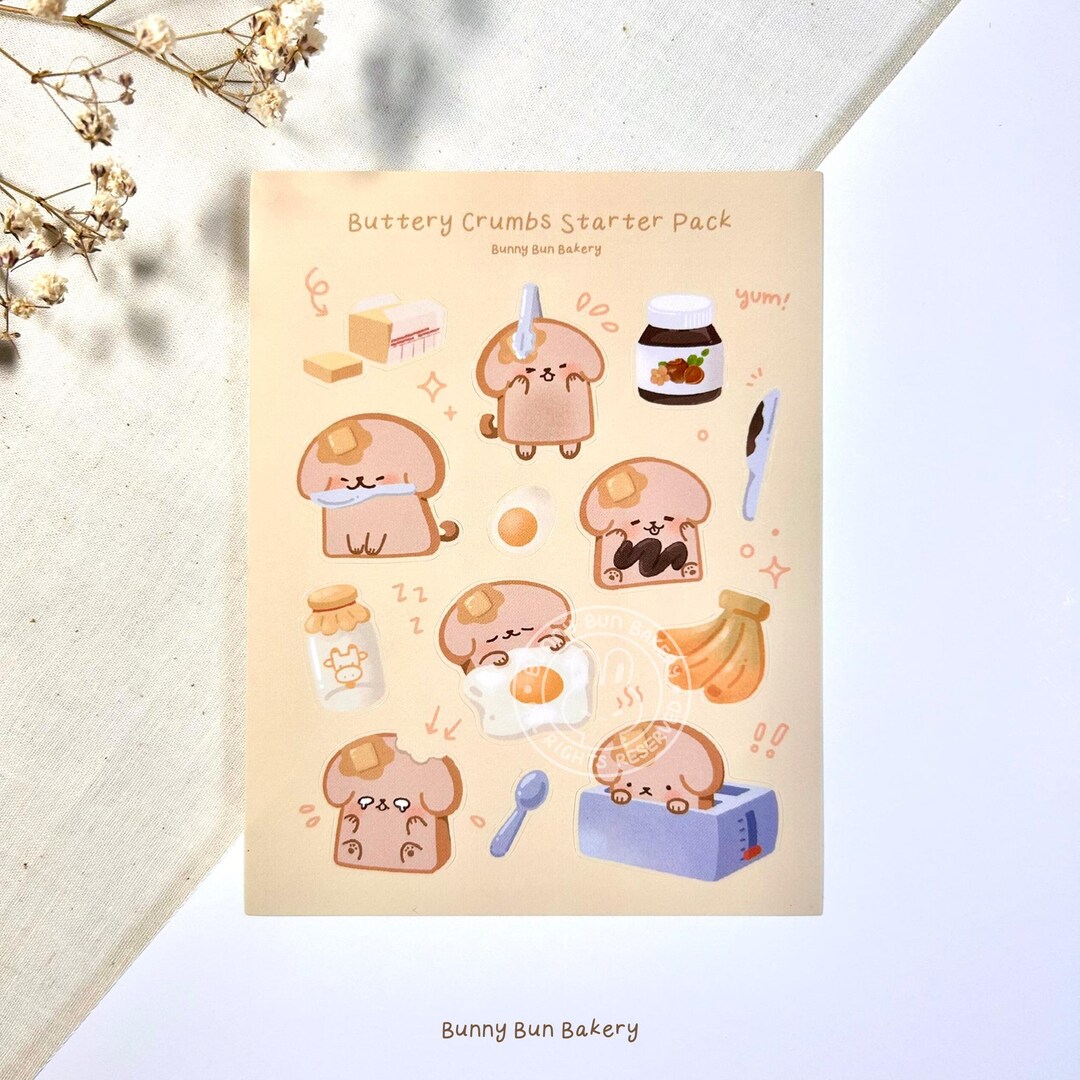 DIY Crumbs Sando Glossy Vinyl Sticker Sheet Laptop Water Bottle Journal ...