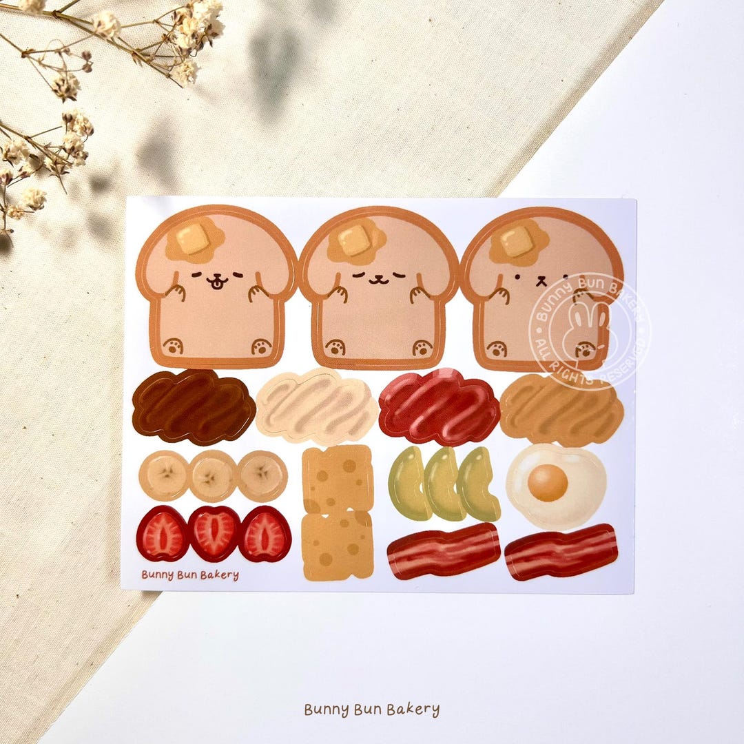 DIY Crumbs Sando | Glossy Vinyl Sticker Sheet | Laptop Water Bottle ...