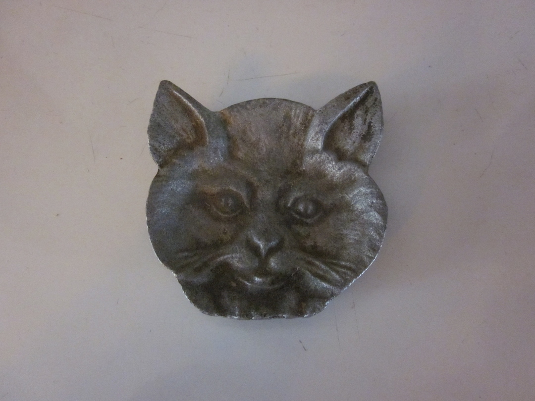 Vintage Metal Cat Face Dish Figural Pin Dish Coin Dish Trinket - Etsy