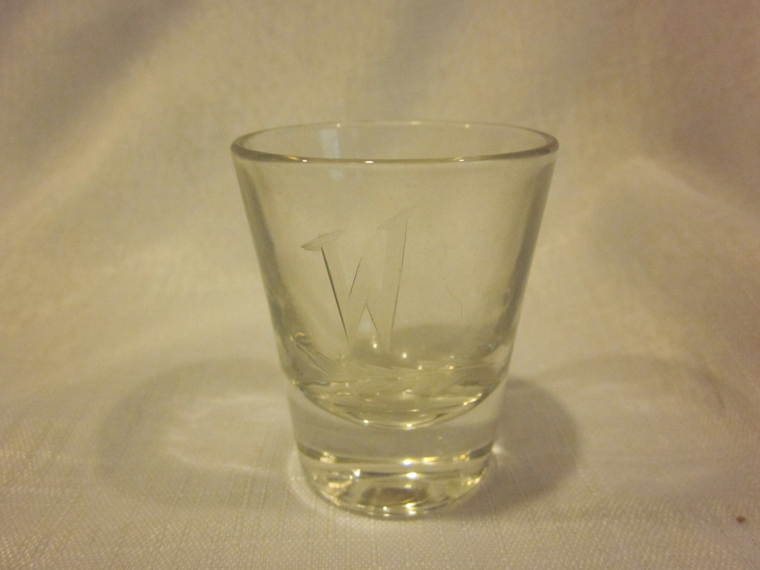 Vintage Etched Initial "w" Shot Glass, Barware Gift - Etsy