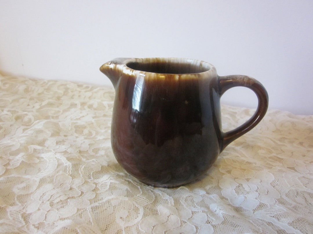 Brown Drip Ware Pottery Creamer Brown Drip Pottery Made in USA Brown ...