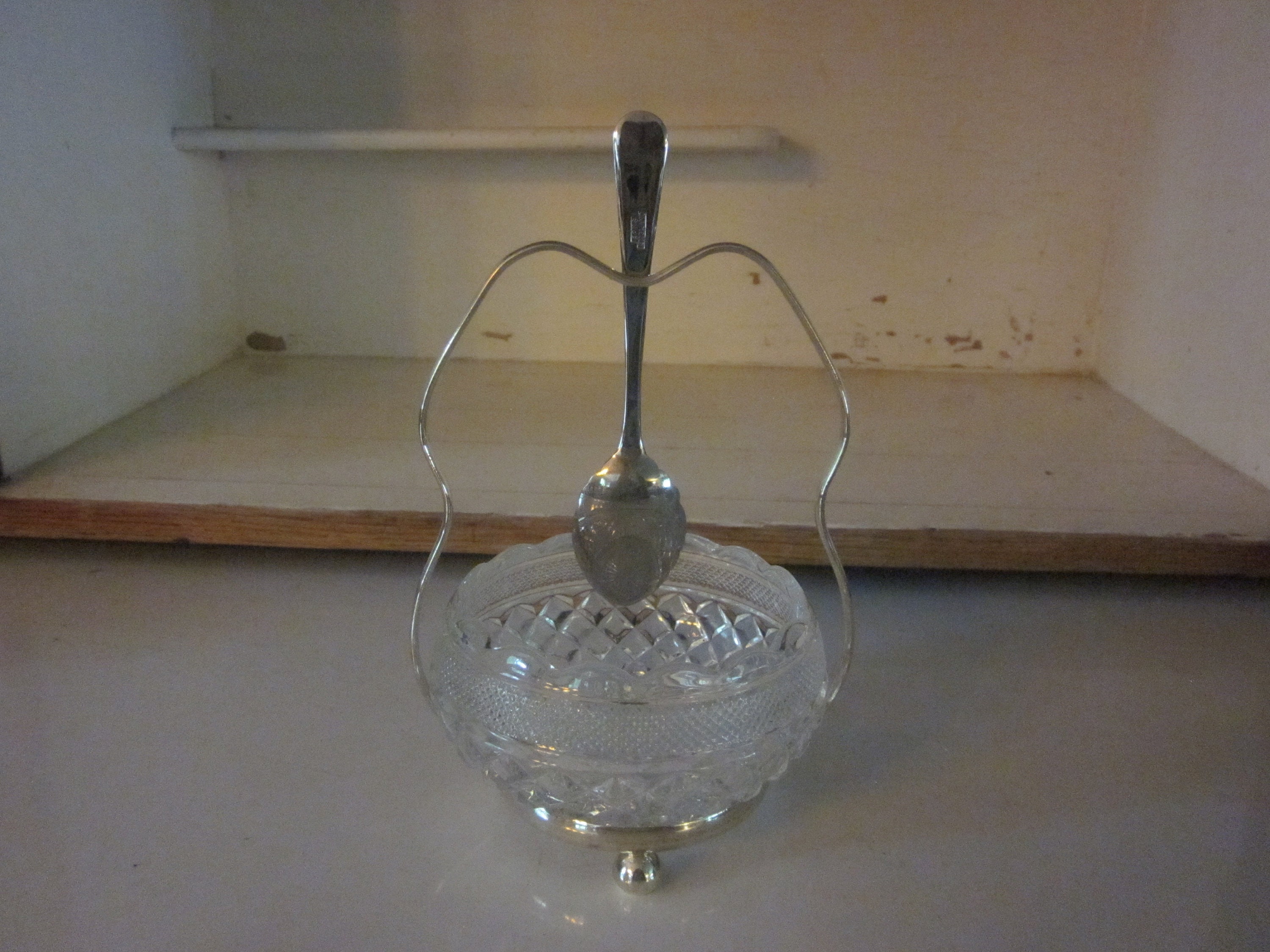 English Pressed Glass and Silverplate Jelly Server With - Etsy