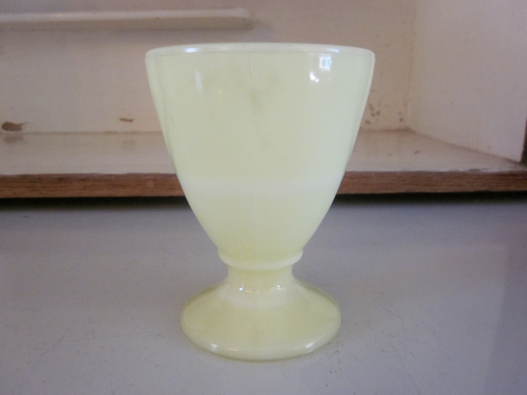 Yellow Custard Glass Goblet Vintage Custard Glass Opaque Ywllow Mckee ...