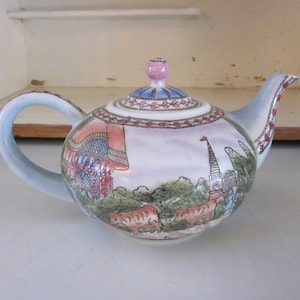 Ashby's Collectors Edition Hand Painted Teapot Castle Scene Pastoral ...