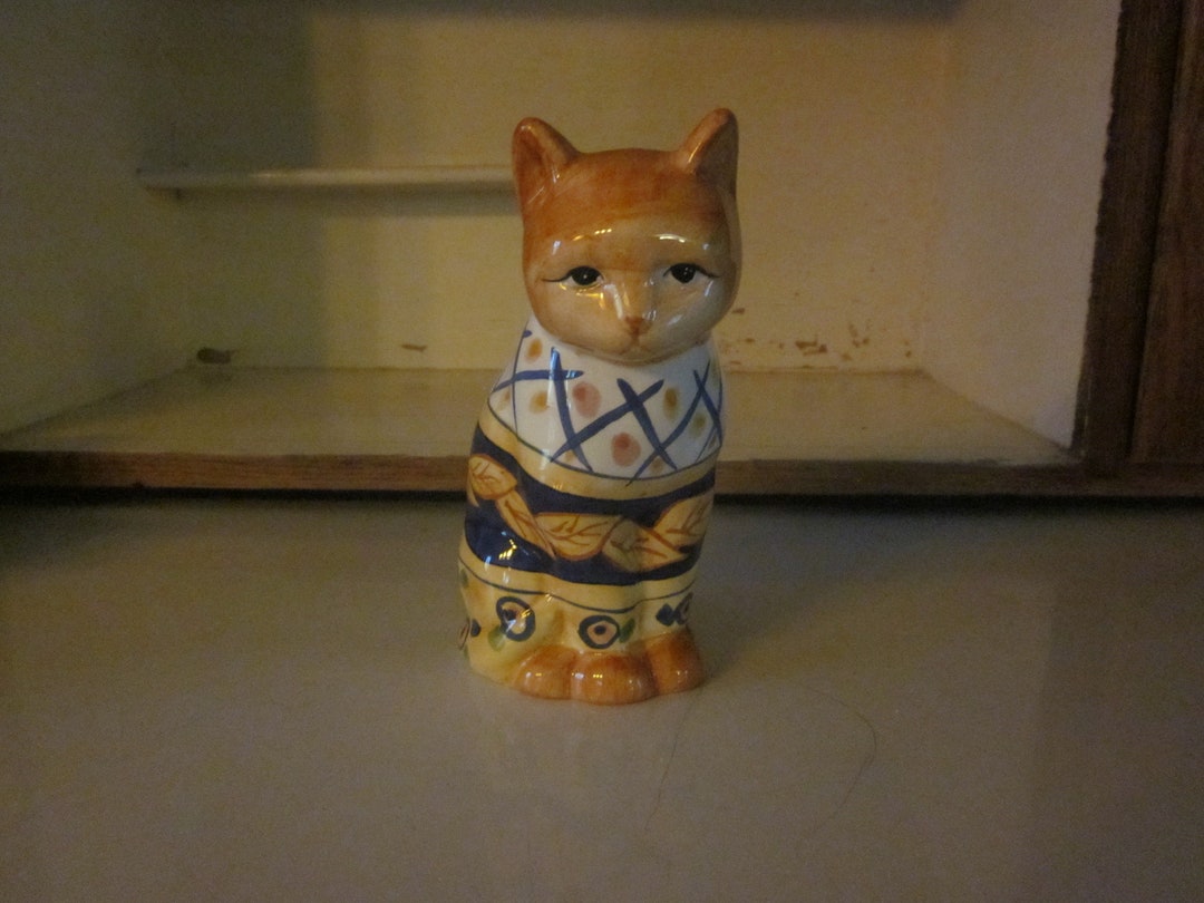 Bella Casa by Ganz Orange Cat Figurine Cat Statue Mantel Home Decor Cat ...