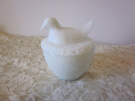 Avon milk glass dove covered dish Avon lidded box vintage Avon | Etsy