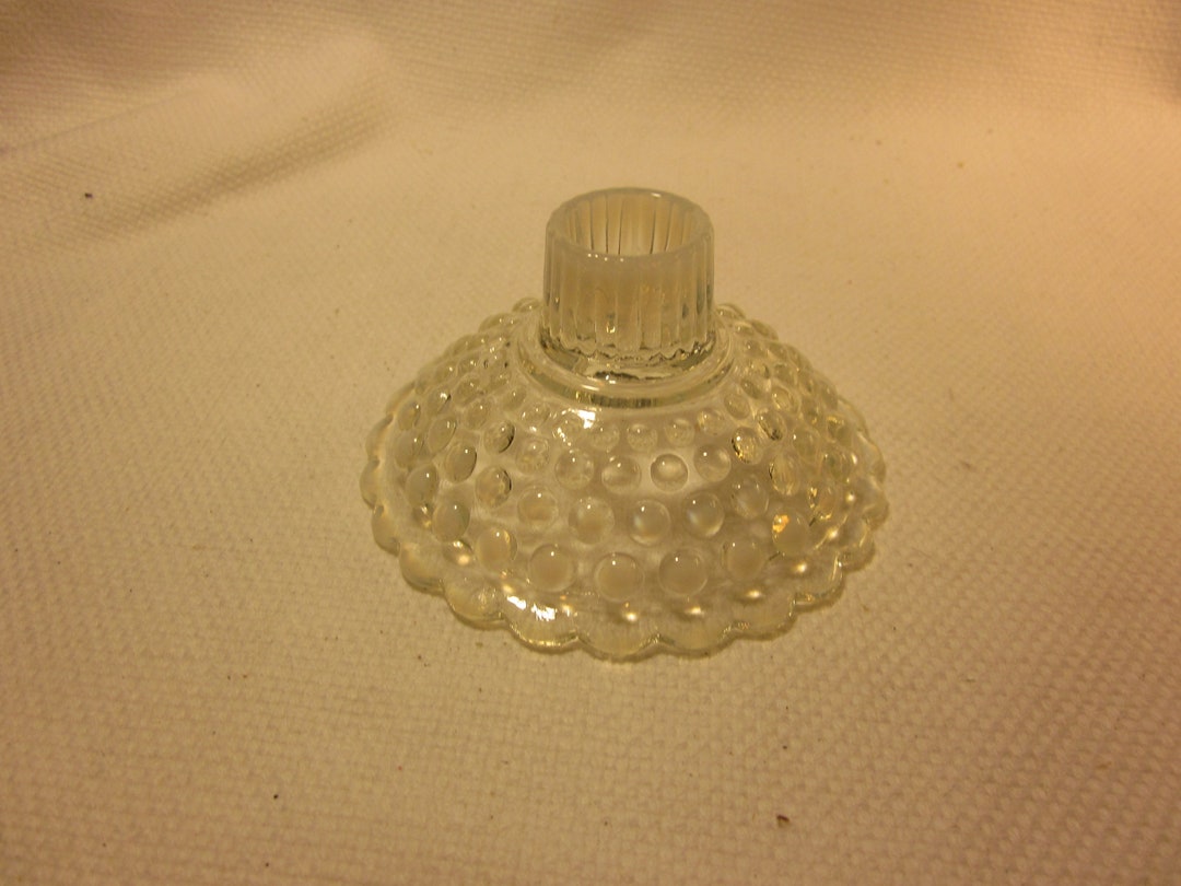 Opalescent Moonstone Hobnail Glass Candle Holder Vintage - Etsy
