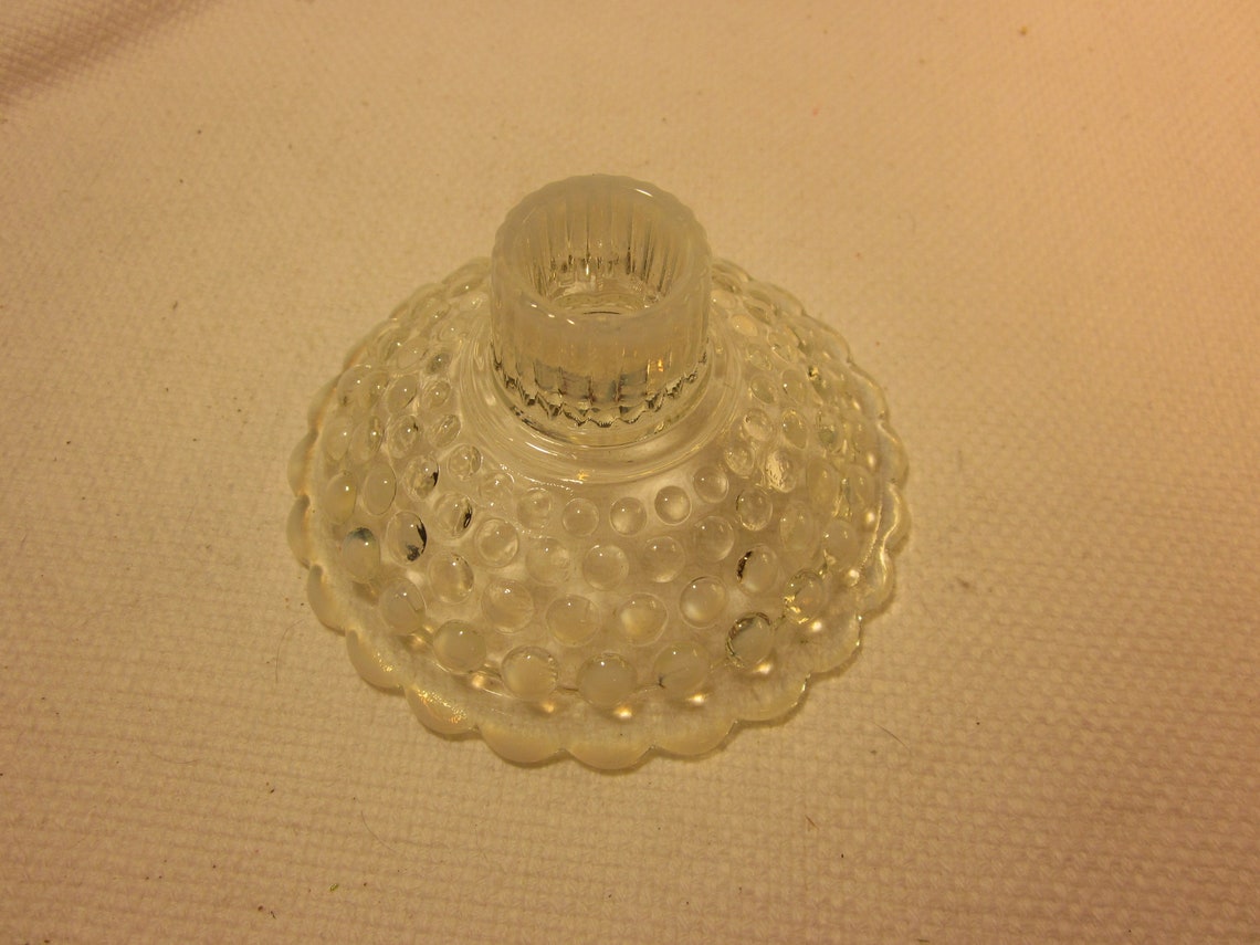 Vintage Opalescent Moonstone Hobnail Glass Candle Holder - Etsy