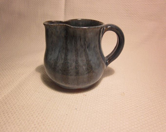 Small Signed Pottery Creamer Pitcher Blue Pottery - Etsy
