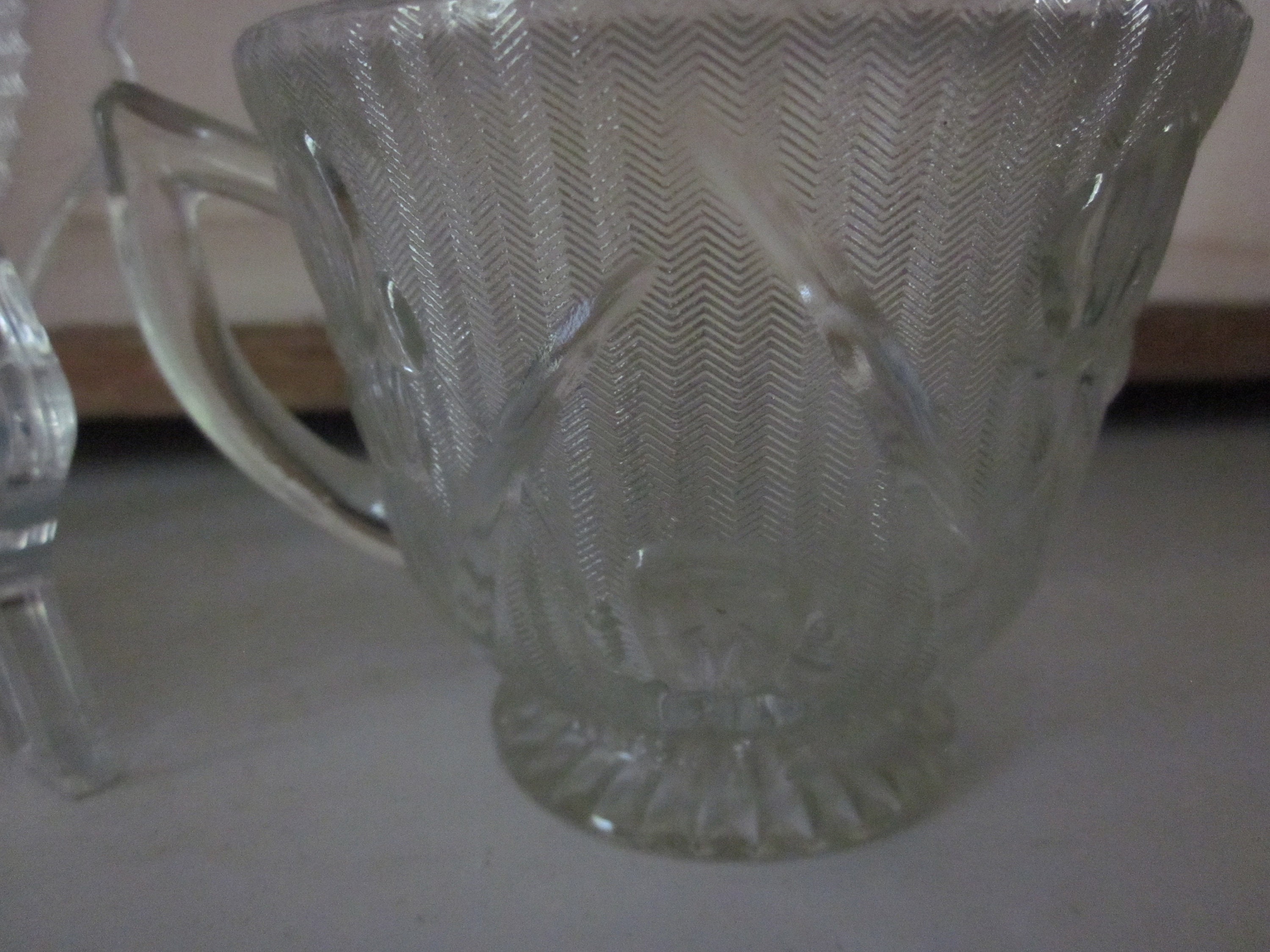 Jeannette Iris and Herringbone Clear Cup and Saucer Vintage | Etsy