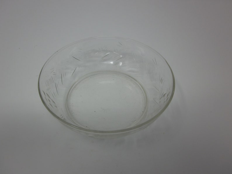 Small Etched Glass Dish Shallow Glass Dish Berry Dish Candy - Etsy