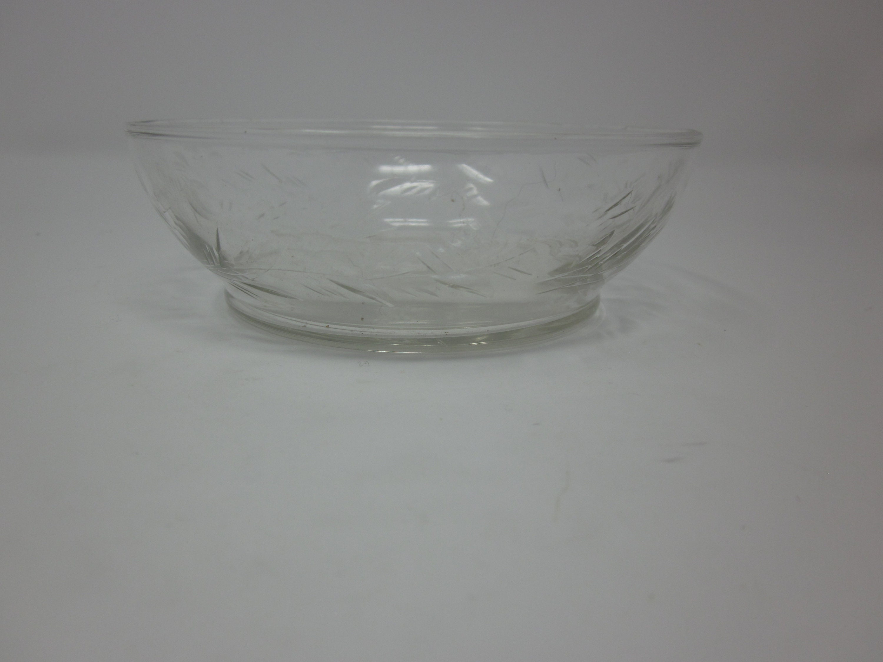 Small Etched Glass Dish Shallow Glass Dish Berry Dish Candy - Etsy