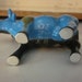 TM and C 2000 CPH Ceramic Cow Globe Ornament Blue Black Whimsical ...