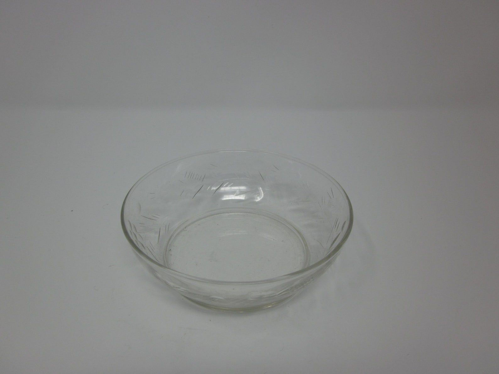 Small Etched Glass Dish Shallow Glass Dish Berry Dish Candy - Etsy