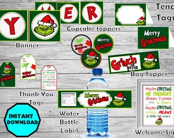 Grinch labels | Etsy